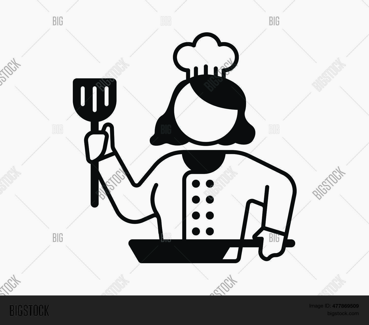 Female Chef Icon. Vector & Photo (Free Trial) | Bigstock