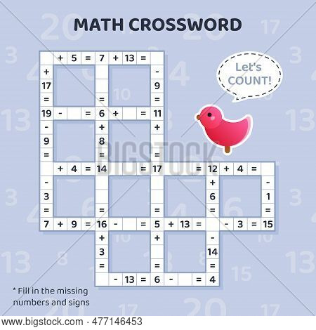 Math Crossword Puzzle Vector & Photo (Free Trial) | Bigstock
