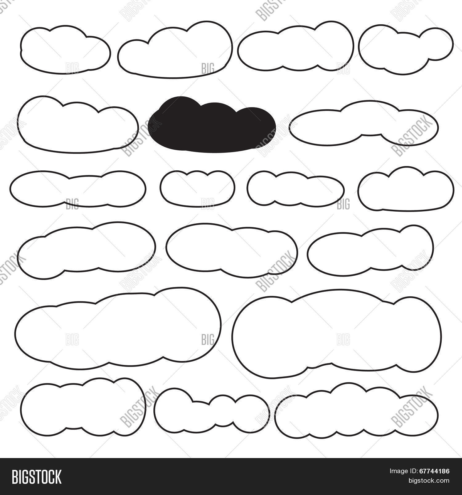 Cloud Shapes Set Vector & Photo (Free Trial) | Bigstock