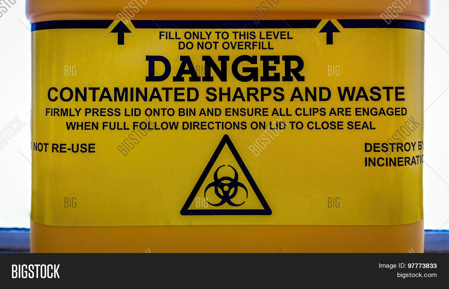 Warning Label Sharps Image & Photo (Free Trial) | Bigstock