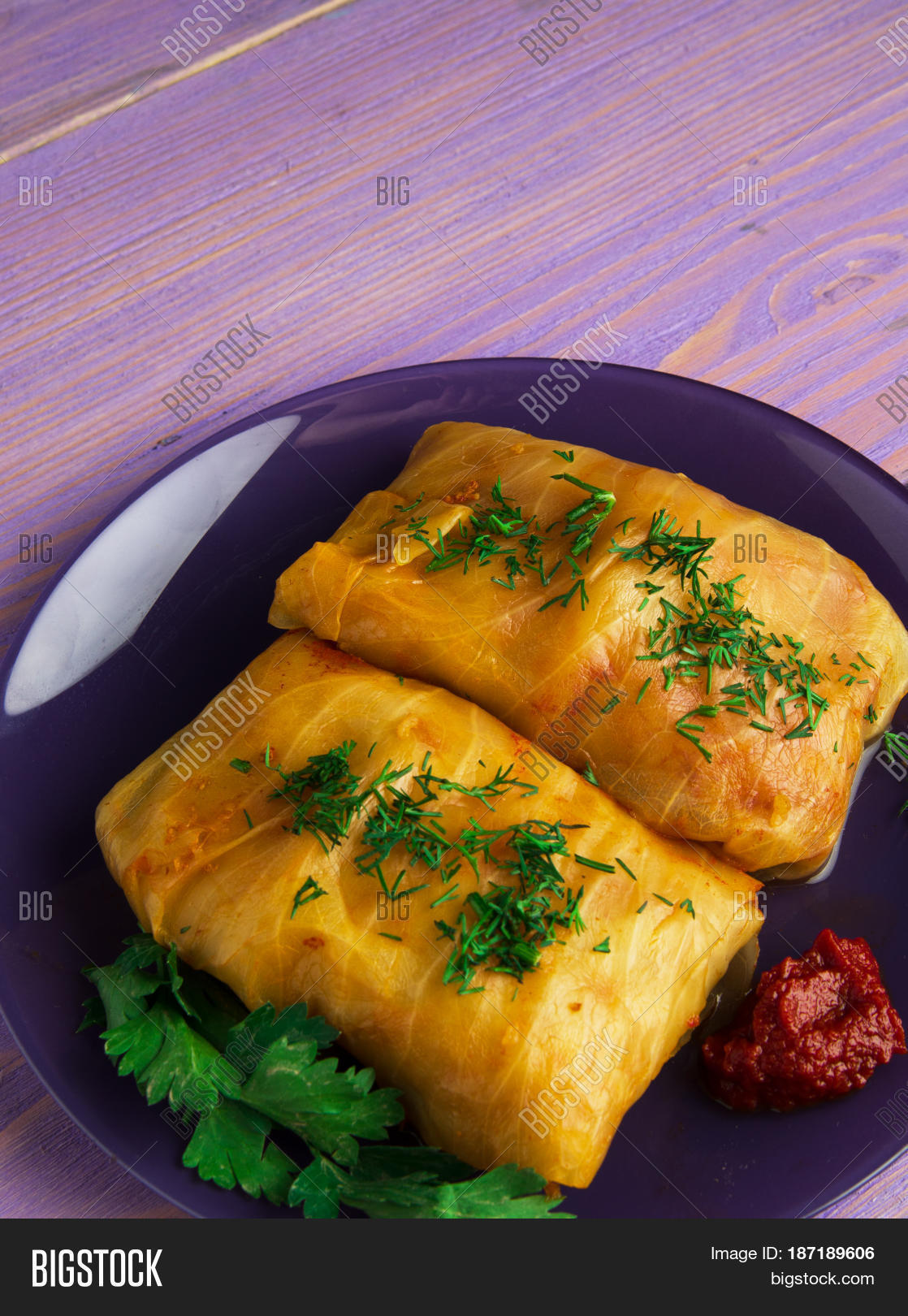 Cabbage Rolls On Plate Image & Photo (Free Trial) | Bigstock