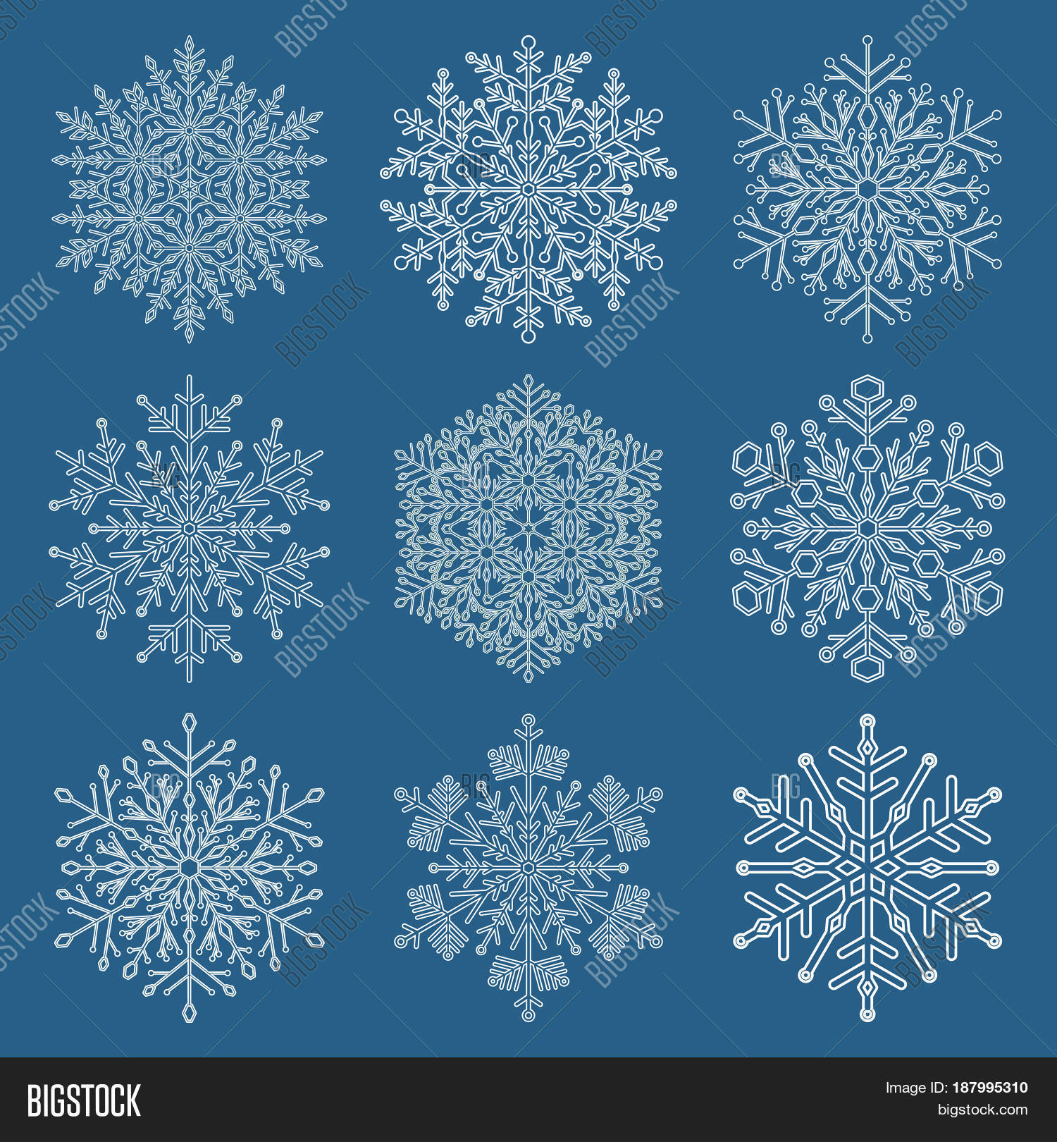 Set White Snowflakes. Image & Photo (Free Trial) | Bigstock