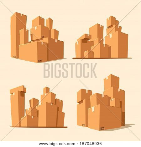 Moving Boxes. Vector & Photo (Free Trial) | Bigstock