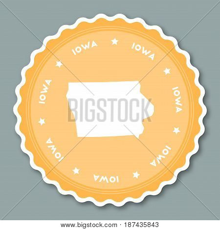 Iowa Sticker Flat Vector & Photo (Free Trial) | Bigstock