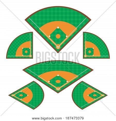 Set Baseball Fields Vector & Photo (Free Trial) | Bigstock