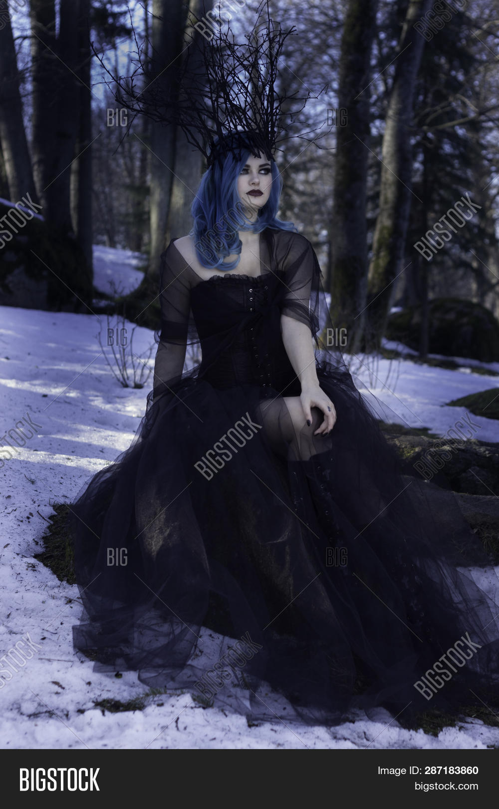 Black Queen. Blue Hair Image & Photo (Free Trial) | Bigstock