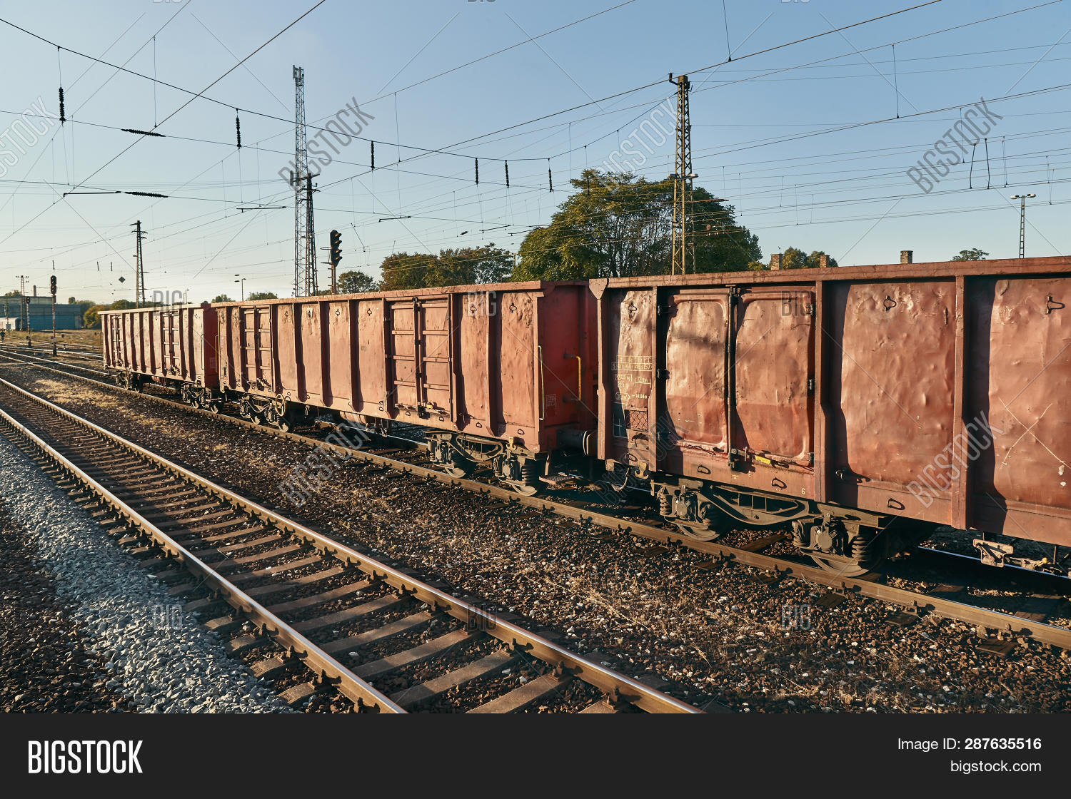 Freight Train On Rails Image & Photo (Free Trial) | Bigstock