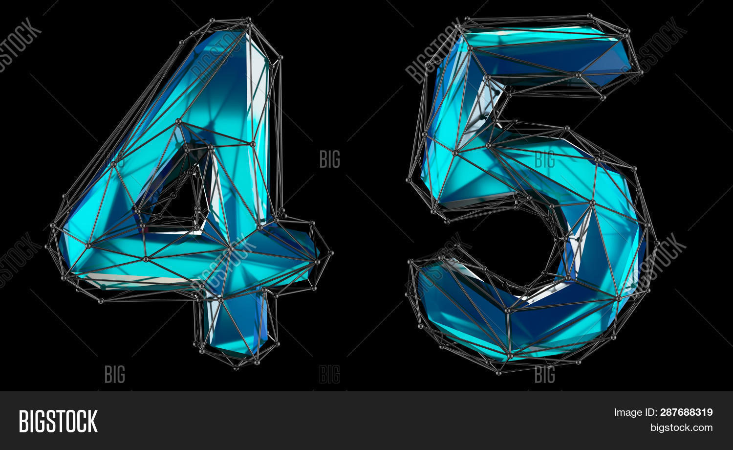 Number Set 4, 5 Made Image & Photo (Free Trial) | Bigstock