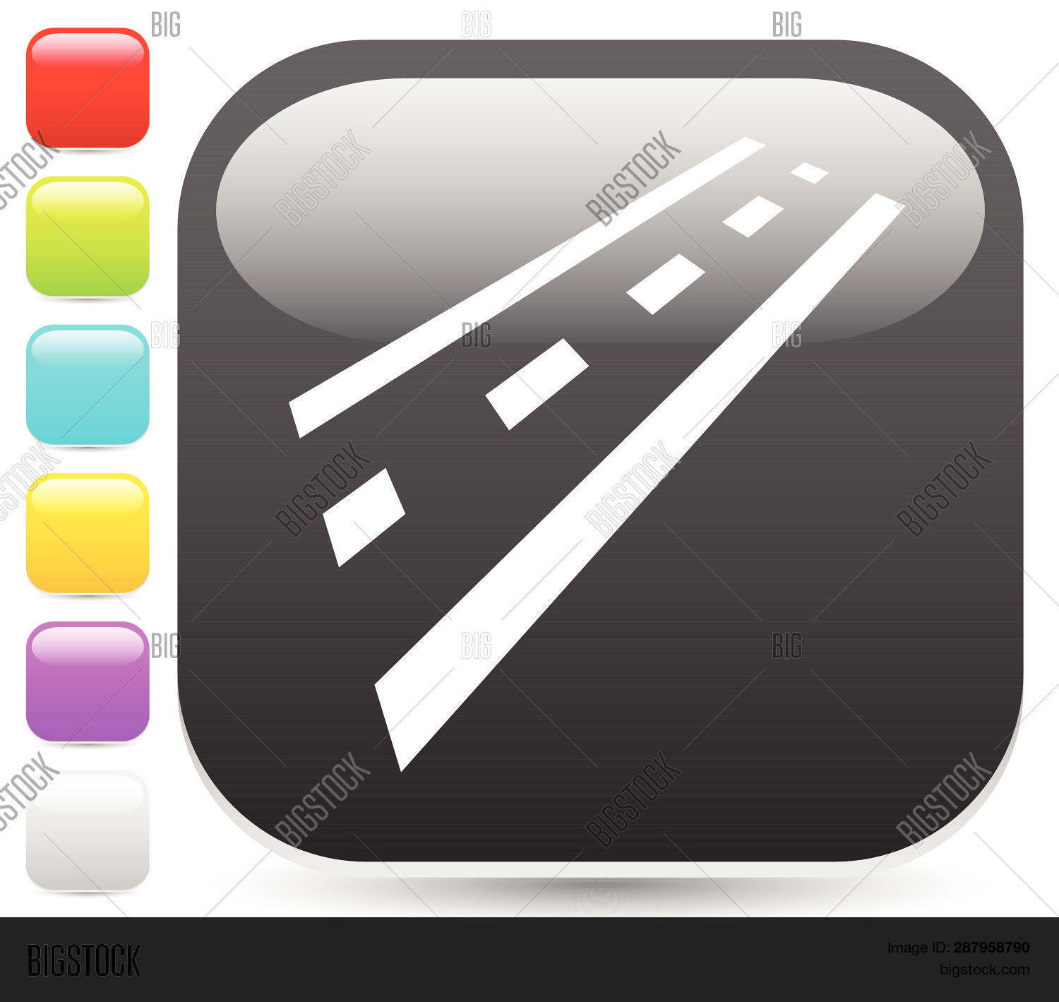 2-lane Road Icon Vector & Photo (Free Trial) | Bigstock