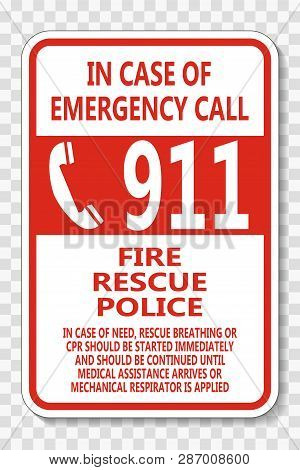 Symbol Call 911 Sign Vector & Photo (Free Trial) | Bigstock