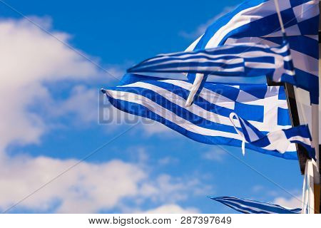 Greek Flags Waving Image & Photo (Free Trial) | Bigstock