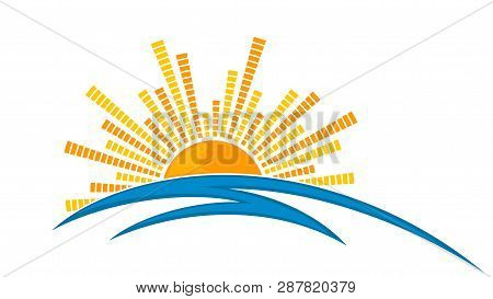 Symbol Dawn Sun Blue Vector & Photo (Free Trial) | Bigstock