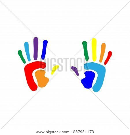 Handprint Background Vector & Photo (Free Trial) | Bigstock