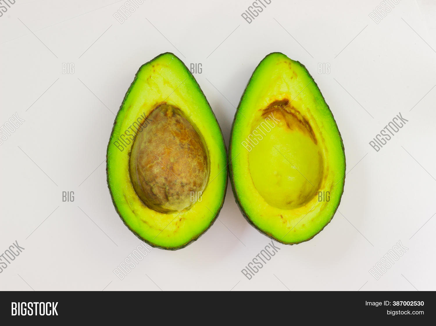 Open Avocado On White Image & Photo (Free Trial) | Bigstock