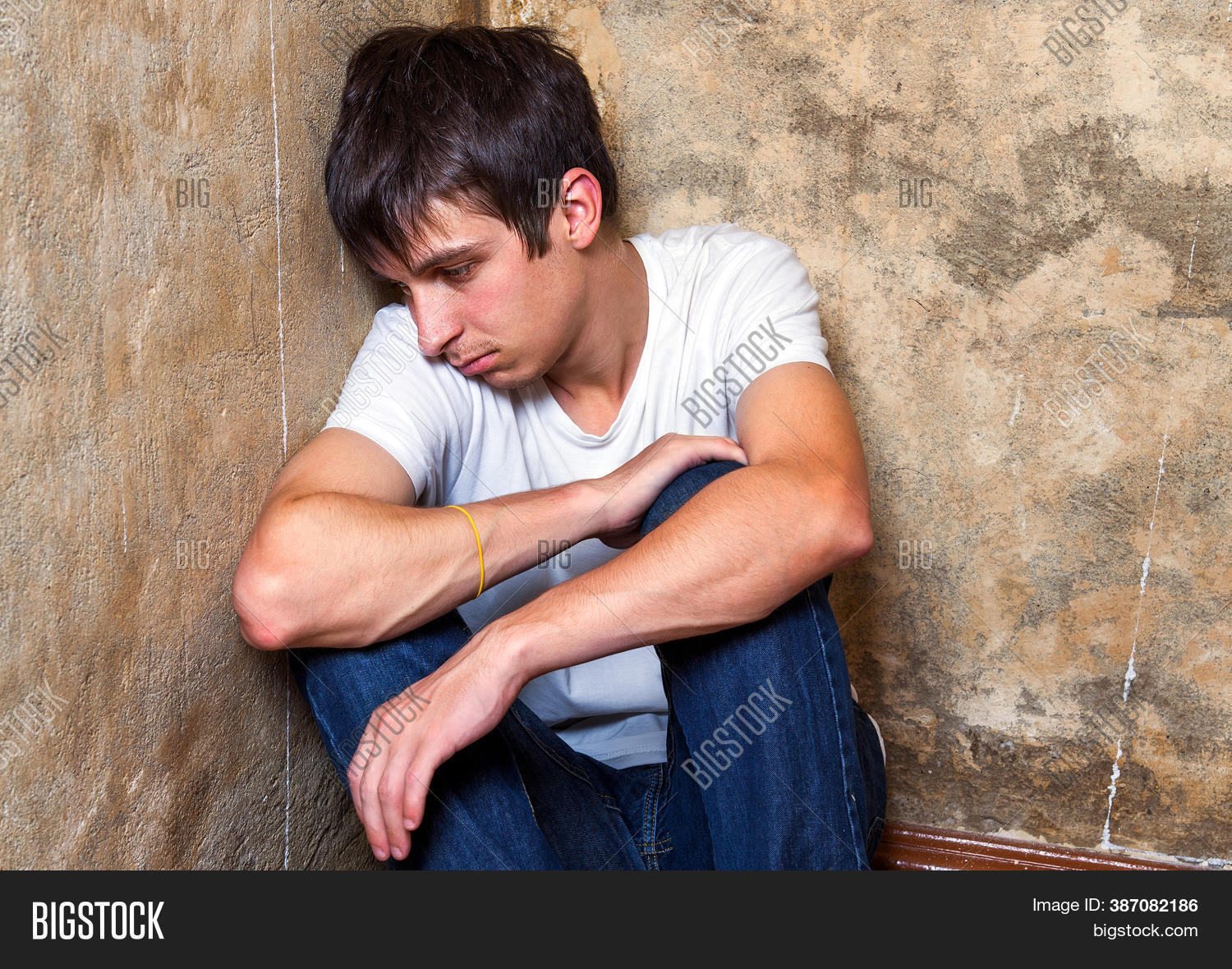 Sad Young Man Corner Image & Photo (Free Trial) | Bigstock