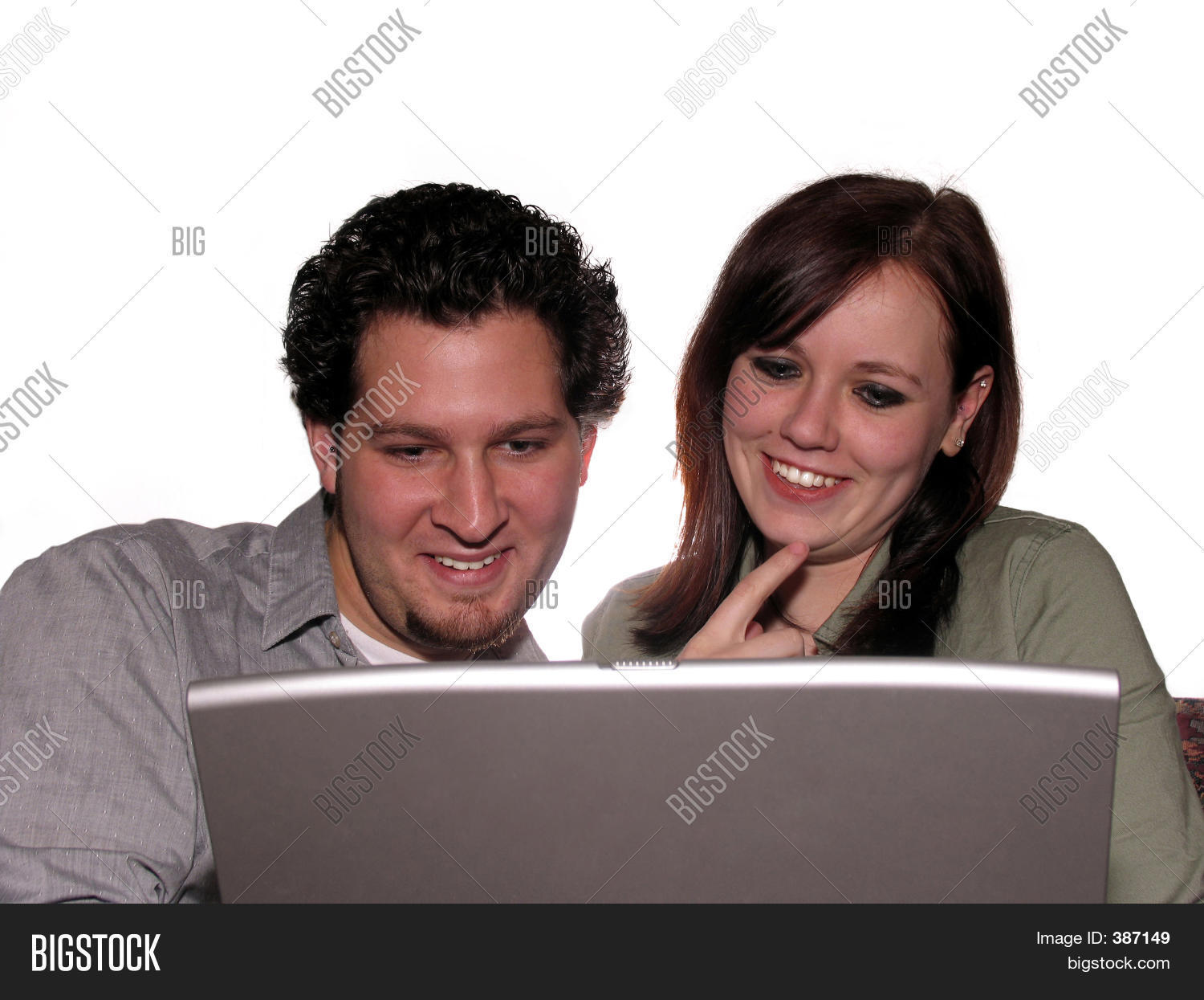 Couple Laptop On White Image & Photo (Free Trial) | Bigstock