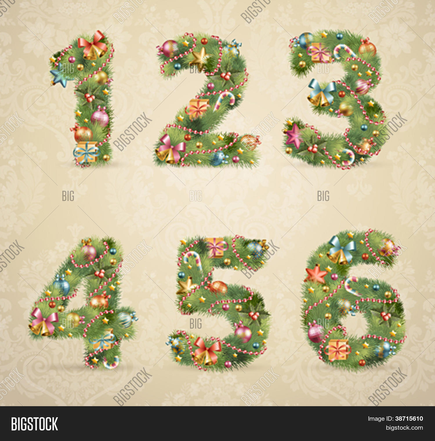 Christmas Tree Font Vector & Photo (Free Trial) | Bigstock