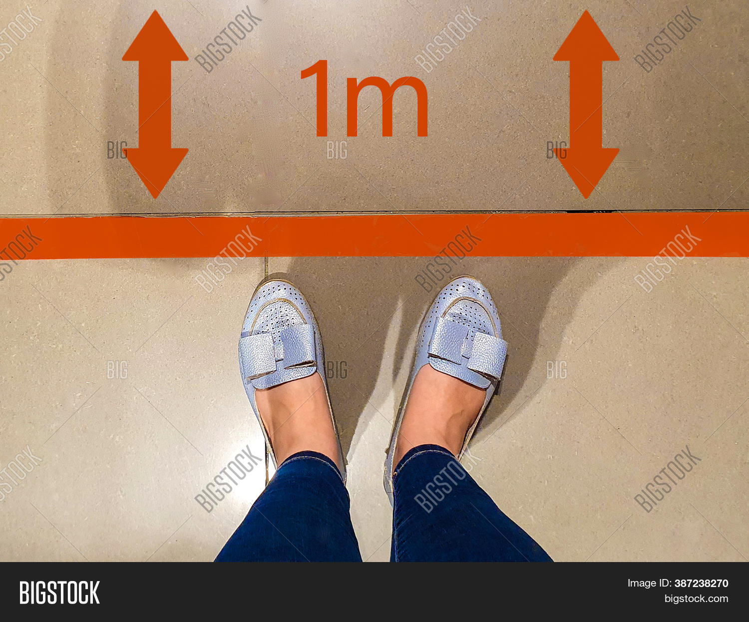Person Stands Red Line Image & Photo (Free Trial) | Bigstock