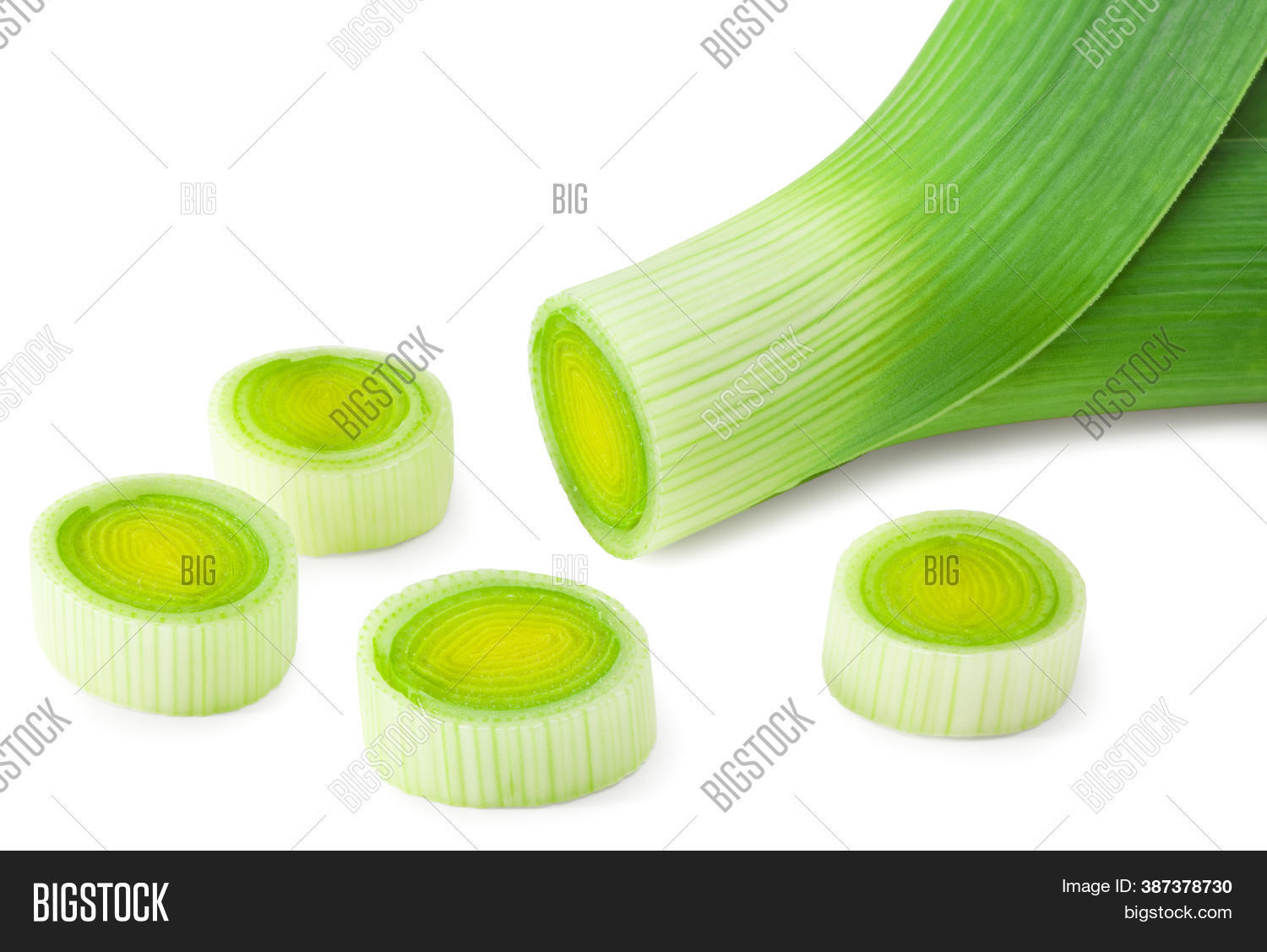 Sliced Leek Isolated Image & Photo (Free Trial) | Bigstock