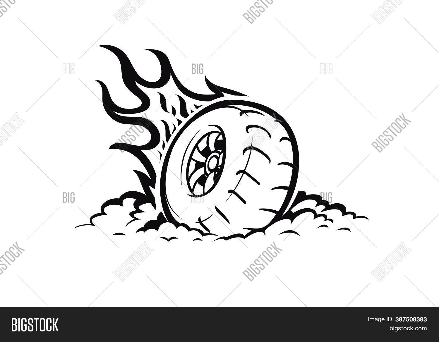 Car Wheel Burning Fire Image & Photo (Free Trial) | Bigstock