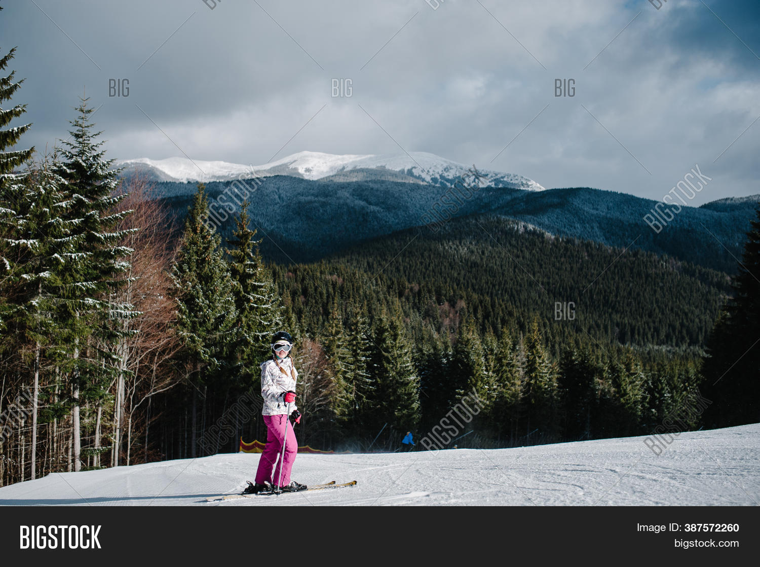 Woman Stand Skiing, Image & Photo (Free Trial) | Bigstock