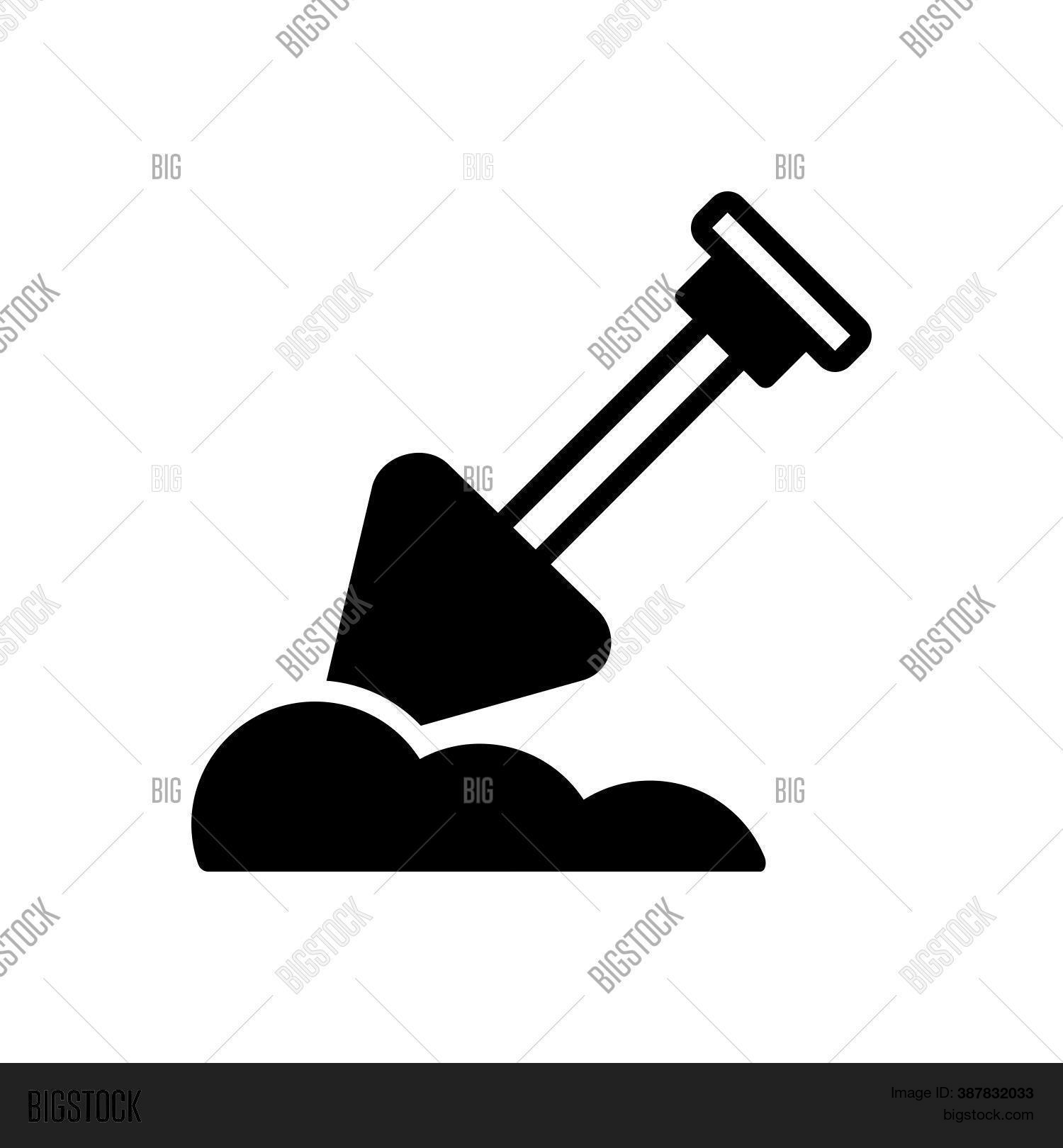 Black Solid Icon Dig Vector & Photo (Free Trial) | Bigstock
