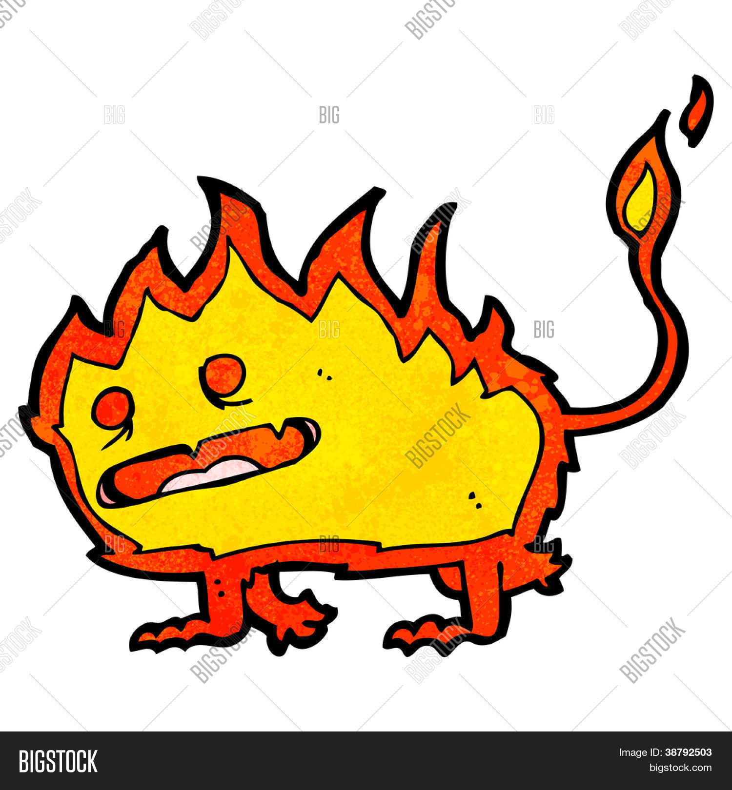 Cartoon Fire Monster Vector & Photo (Free Trial) | Bigstock