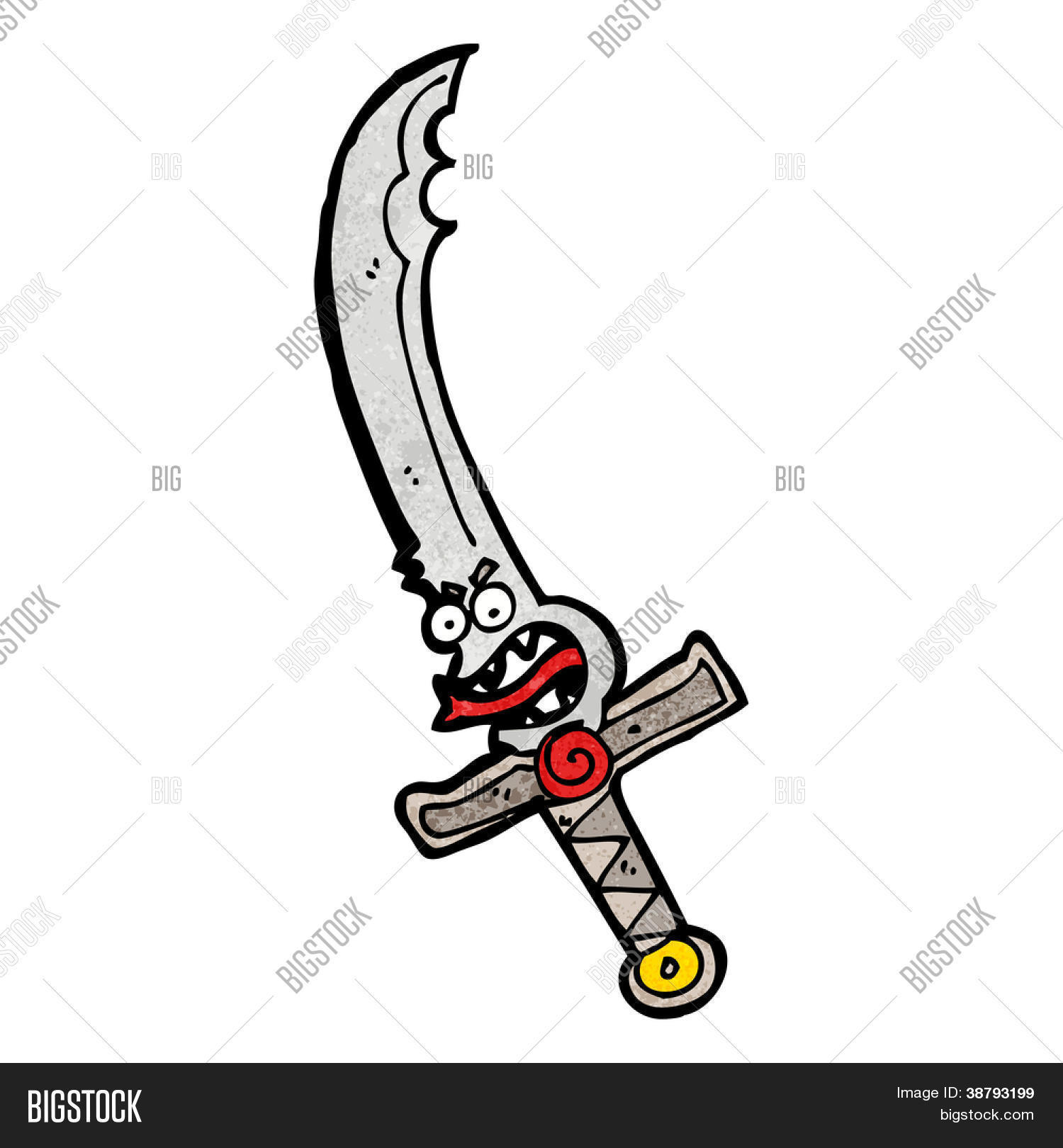 Cartoon Curved Sword Vector & Photo (Free Trial) | Bigstock