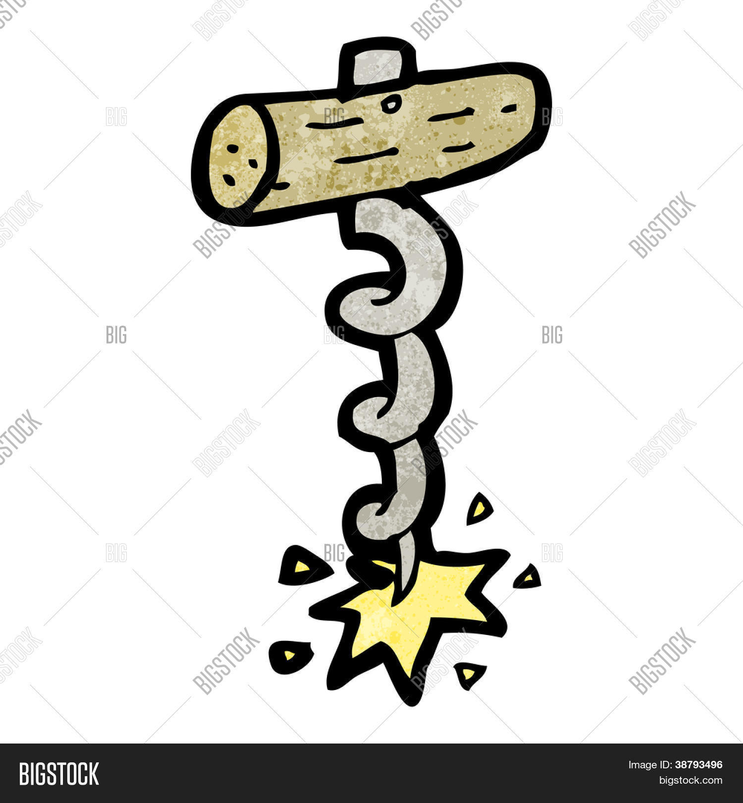 Cartoon Cork Screw Vector & Photo (Free Trial) | Bigstock