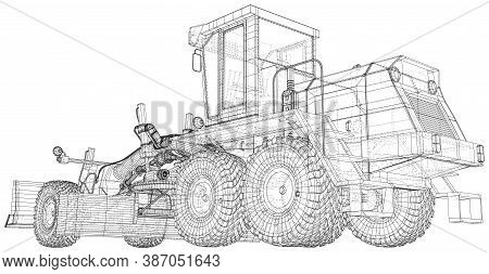 Motor Grader Outline Vector & Photo (Free Trial) | Bigstock