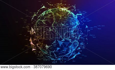 Global World Map. Futuristic Concept Background With Planet Earth ...