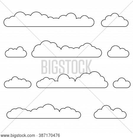 Cloud Outline Set Vector Photo Free Trial Bigstock