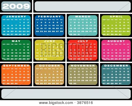 Calendar 2009 Vector & Photo (Free Trial) | Bigstock