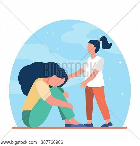 Girl Trying Help Sad Vector & Photo (Free Trial) | Bigstock
