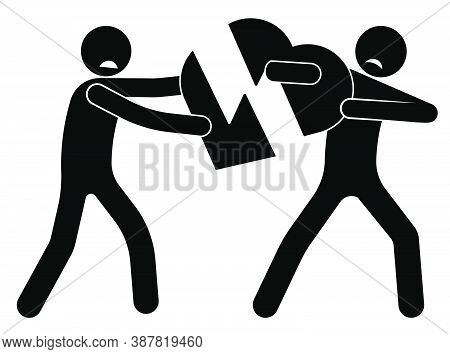 Broken Heart. Stick Vector & Photo (Free Trial) | Bigstock