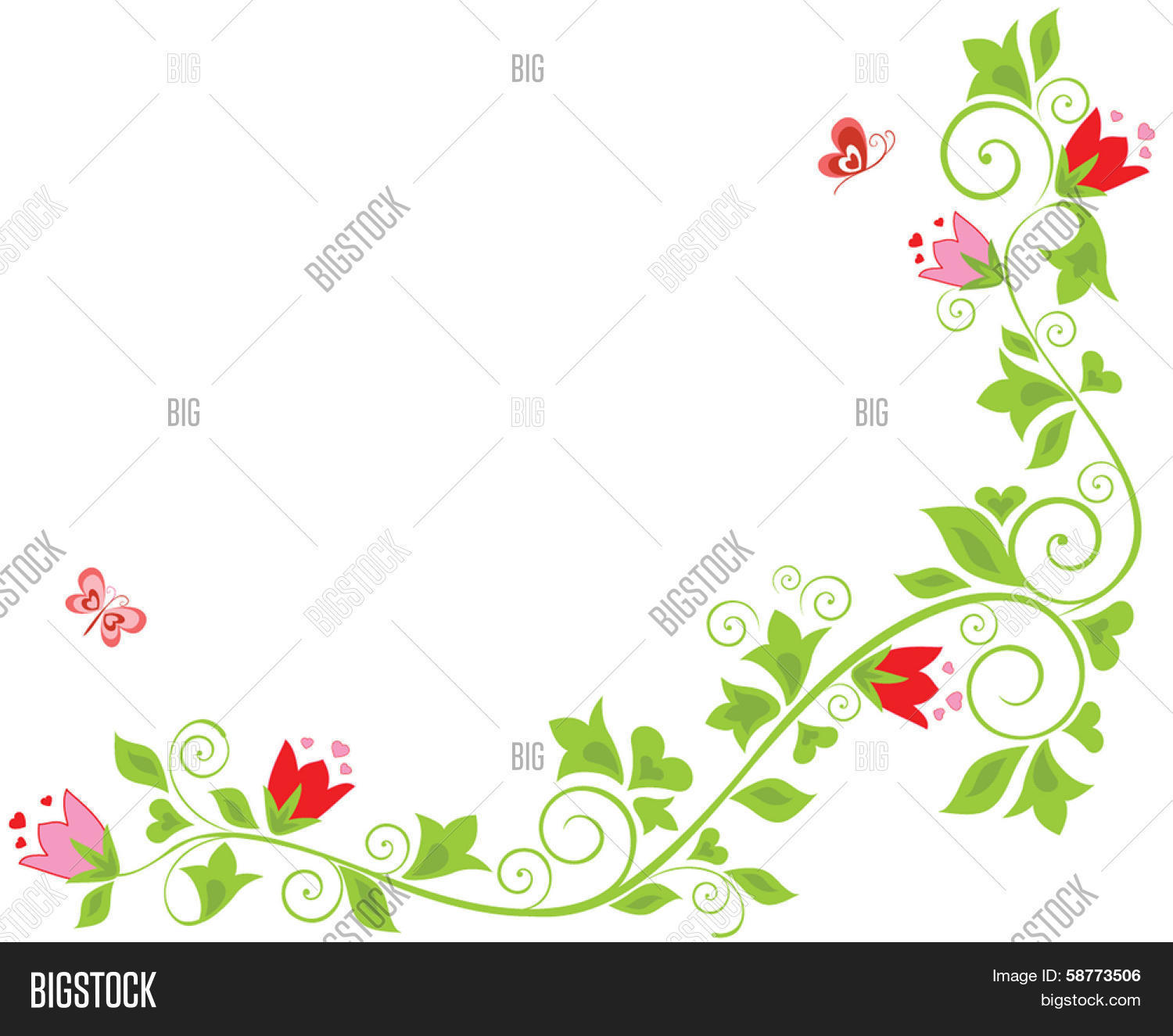 Floral Border Tulip Vector & Photo (Free Trial) | Bigstock