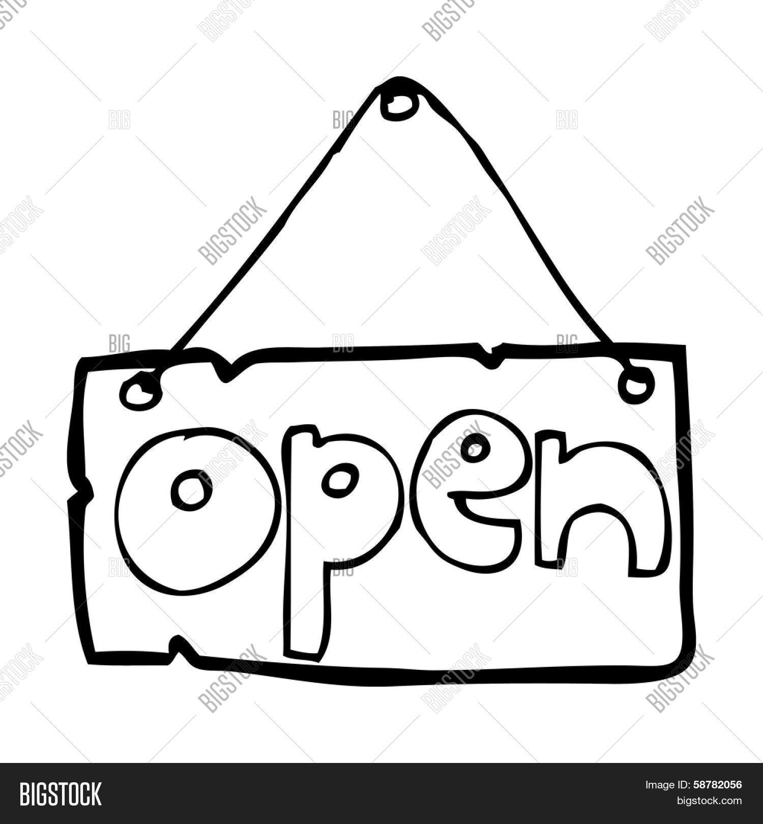 Cartoon Open Shop Sign Image & Photo (Free Trial) | Bigstock