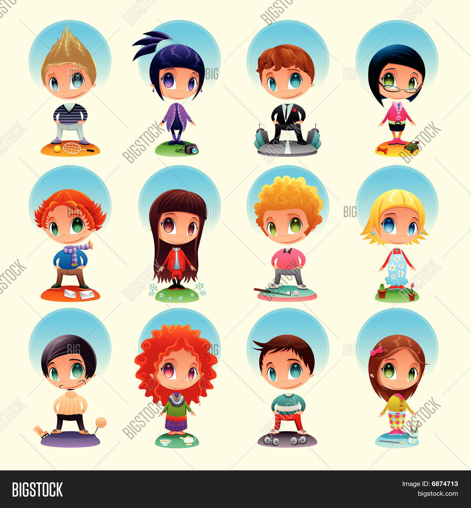 Set Funny People Vector & Photo (Free Trial) | Bigstock