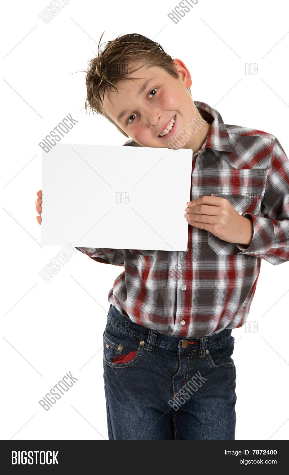 Boy Holding Your Sign Image & Photo (Free Trial) | Bigstock