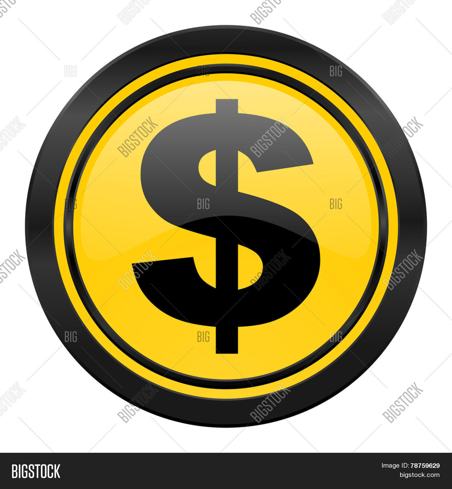 Dollar Icon, Yellow Image & Photo (Free Trial) | Bigstock