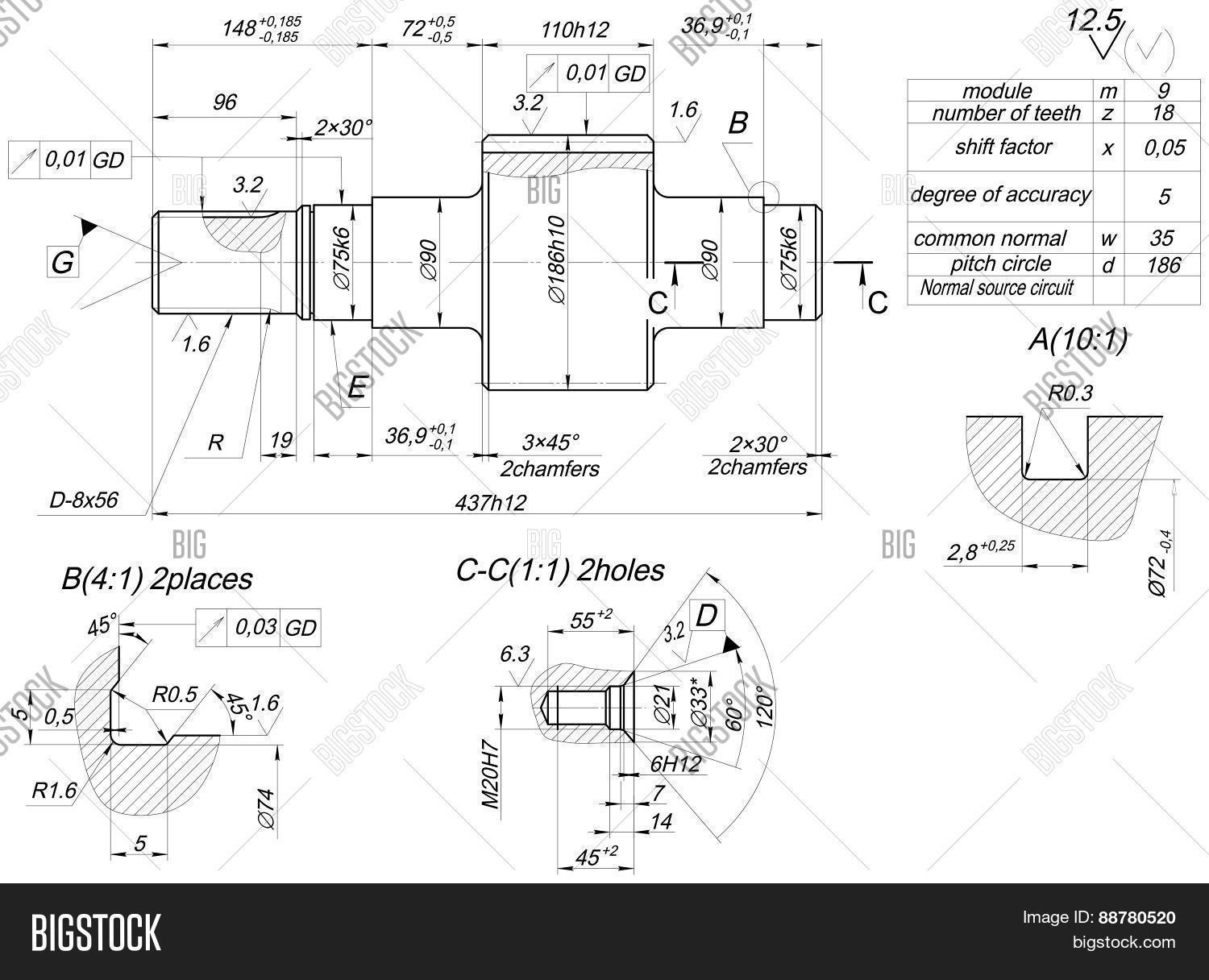 Shaft Sketch Hatching Vector & Photo (Free Trial) | Bigstock
