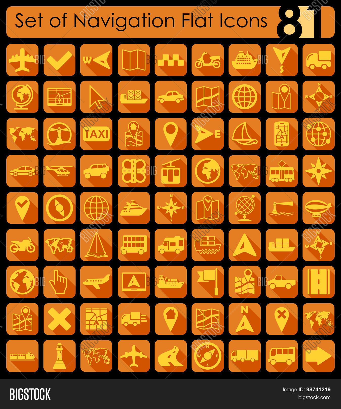 Set Navigation Icons Vector & Photo (Free Trial) | Bigstock
