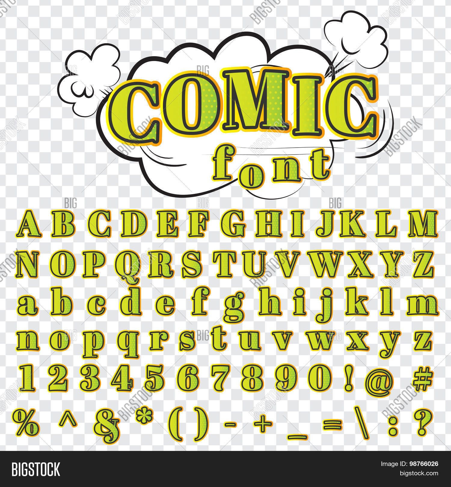 Comics Style Alphabet Vector & Photo (Free Trial) | Bigstock