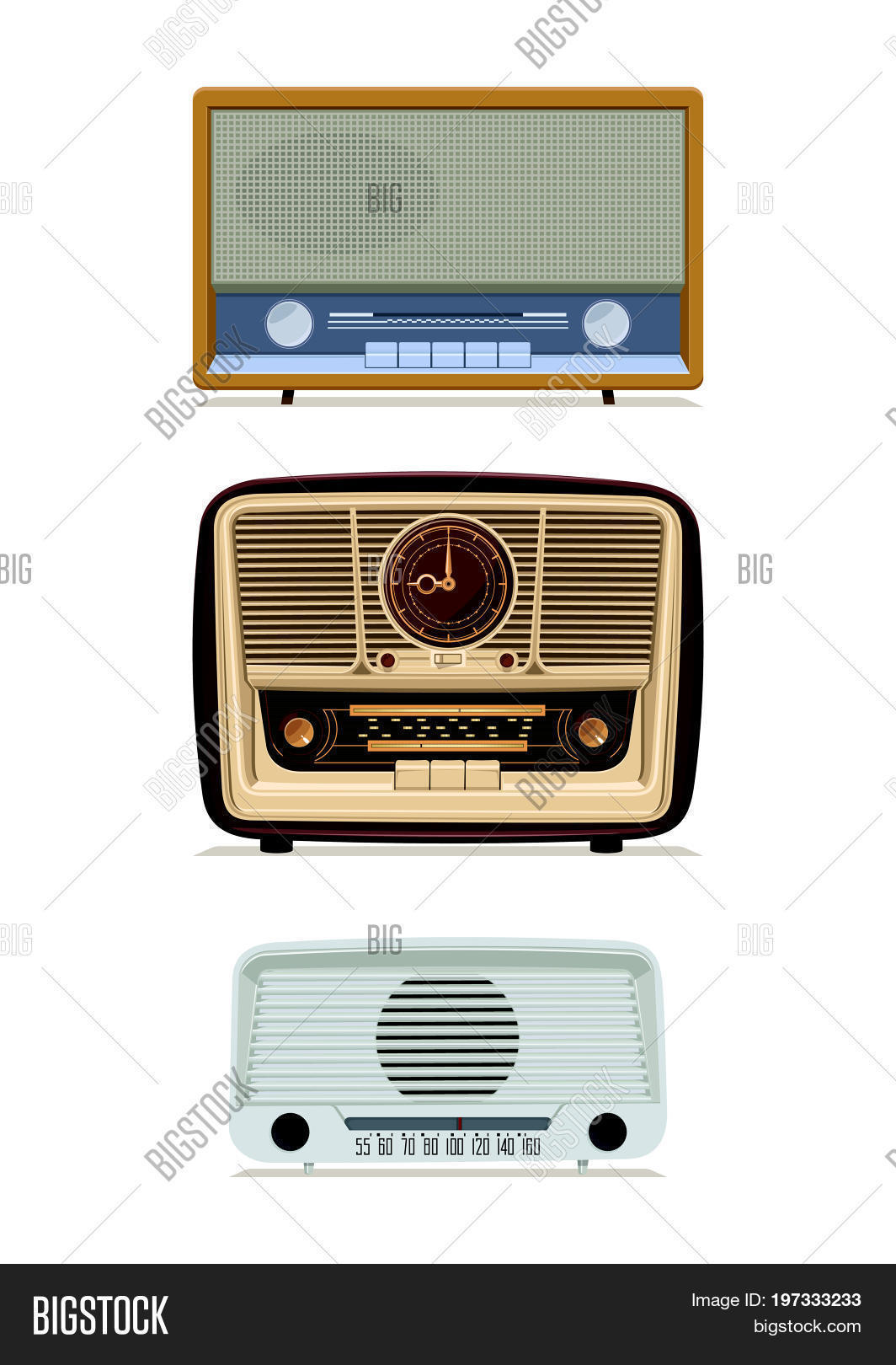 Radio Retro Set. Old Vector & Photo (Free Trial) | Bigstock