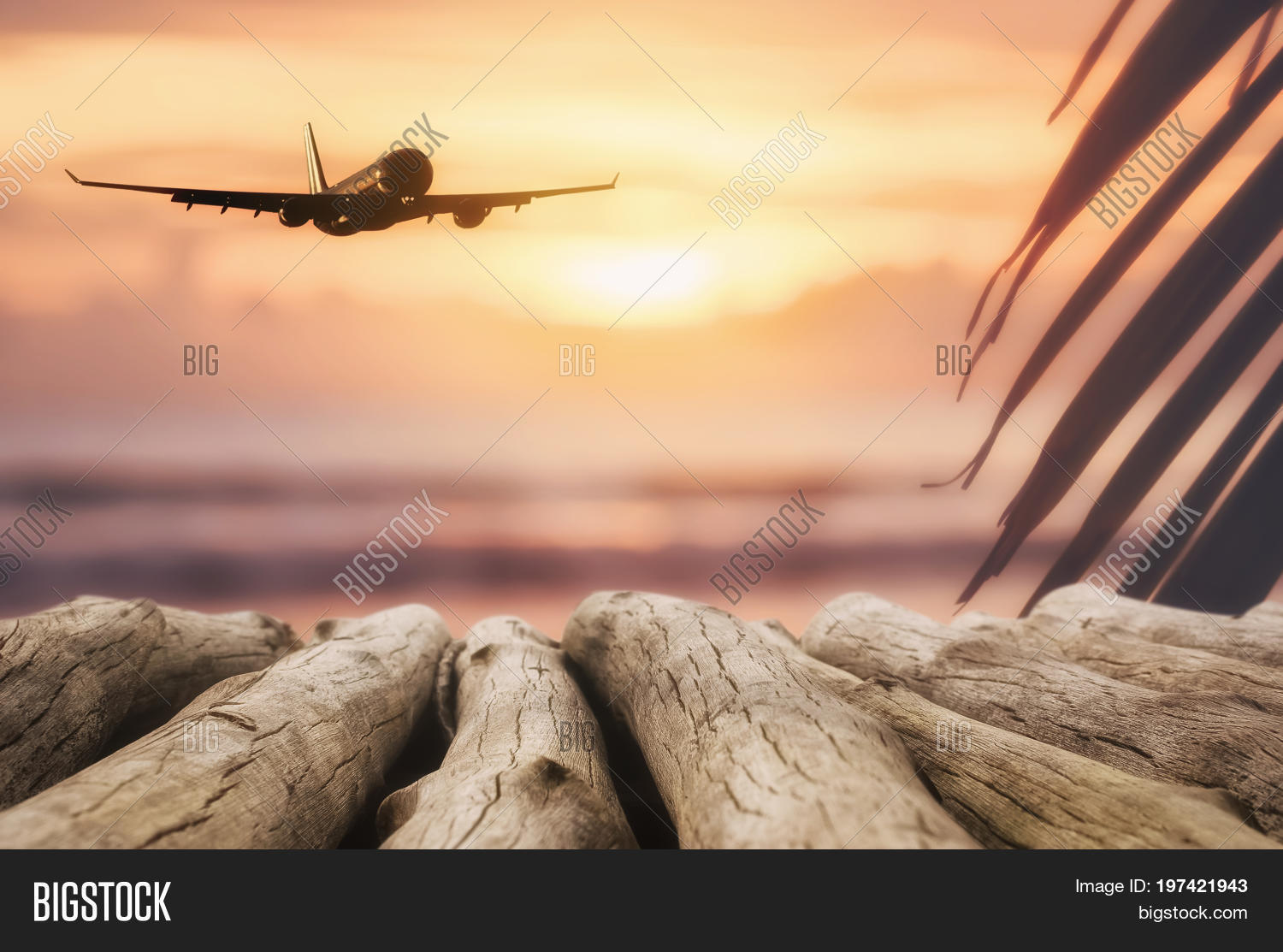 Airplane Flying Over Image & Photo (Free Trial) | Bigstock