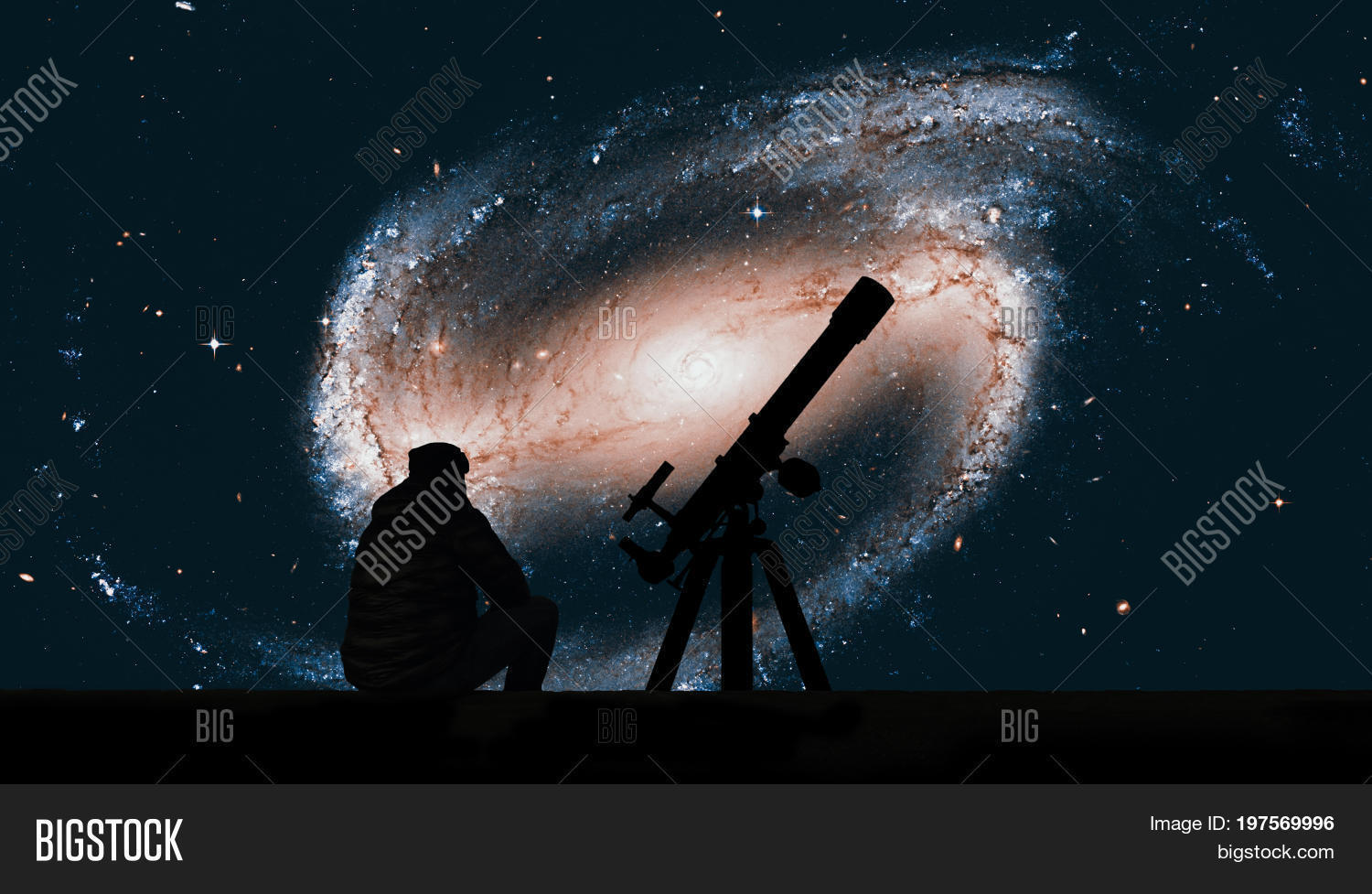 Man Telescope Looking Image & Photo (Free Trial) | Bigstock