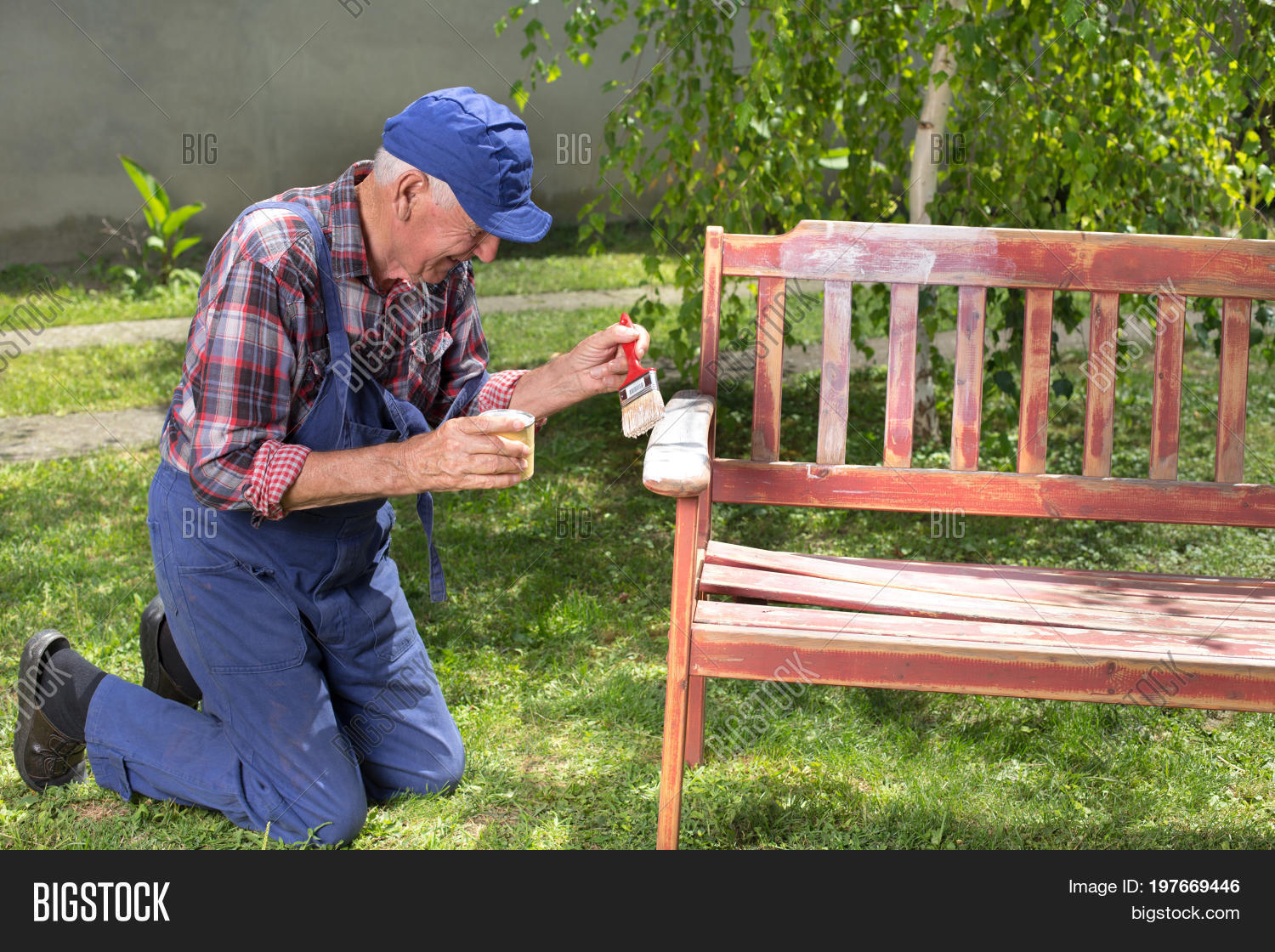 Old Man Painting Bench Image & Photo (Free Trial) | Bigstock