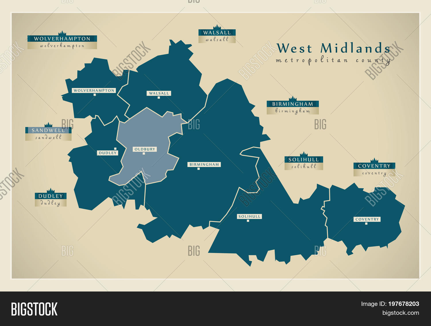 Modern Map - West Image & Photo (Free Trial) | Bigstock