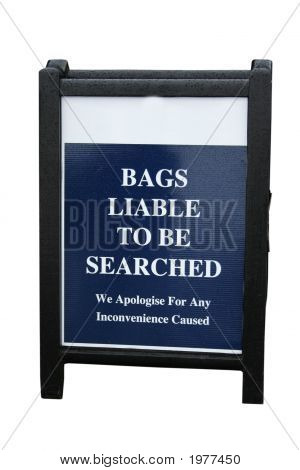 Bag Inspection Sign Image & Photo (Free Trial) | Bigstock