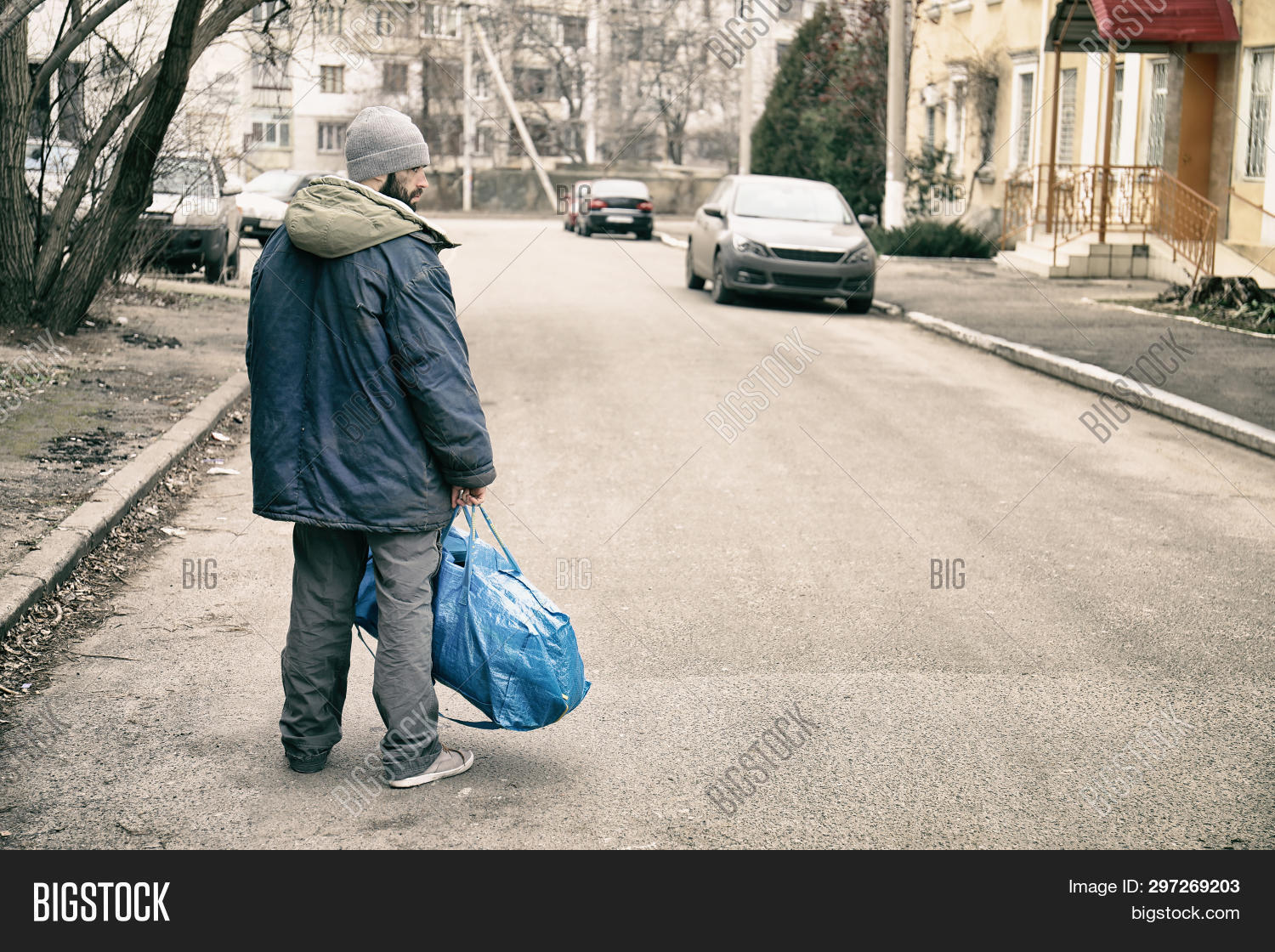 Poor Homeless Man Bag Image & Photo (Free Trial) | Bigstock